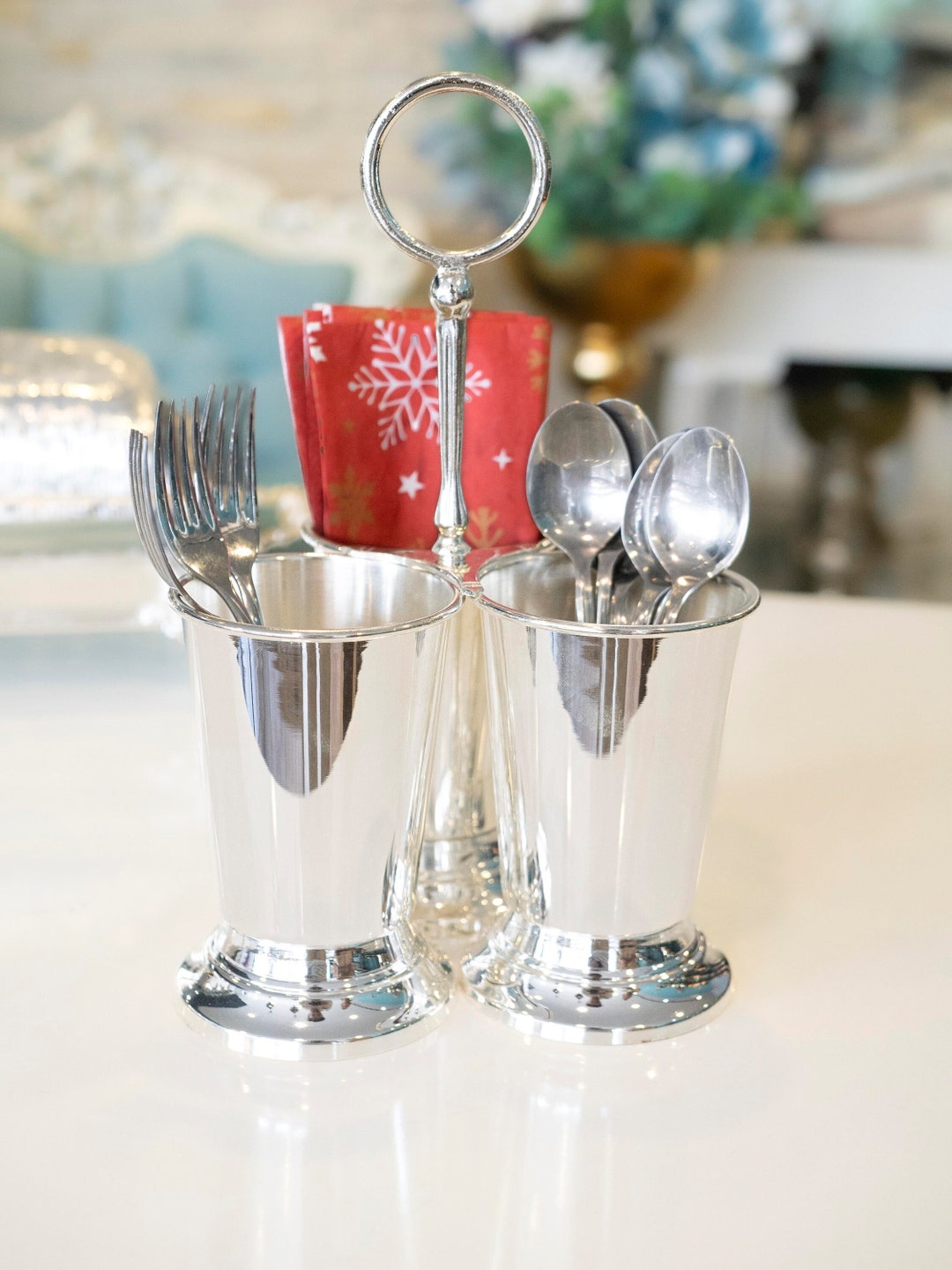 Handmade Silver Plated Flatware Organizer, Silverware Organizer, Silver ...