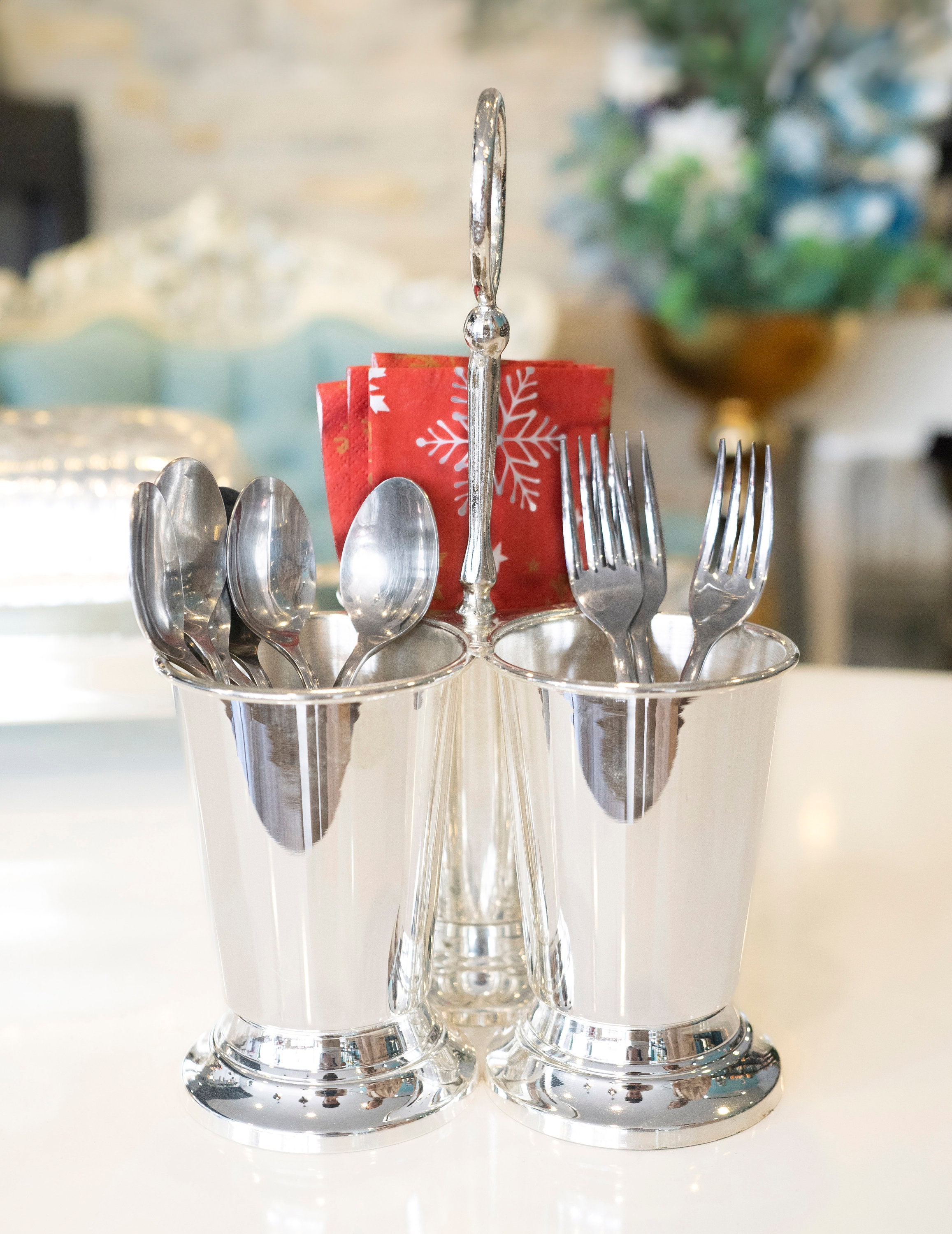 Handmade Silver Plated Flatware Organizer, Silverware Organizer, Silver ...