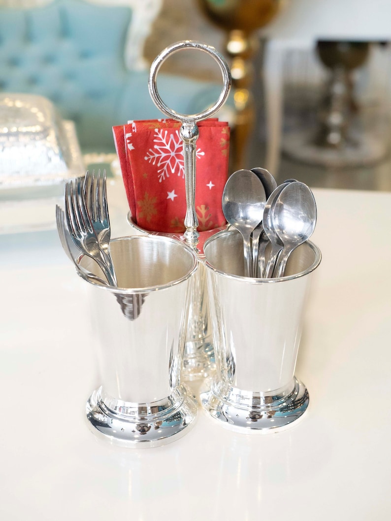Handmade Silver Plated Flatware Organizer, Silverware Organizer, Silver ...