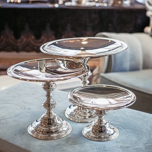 Handmade Silver Plated Cake Stand, 3 Different Sizes, Silver Plating on ...