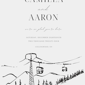 Ski-theme Wedding Templates - Welcome Sign, Seating Chart & Menu - Etsy