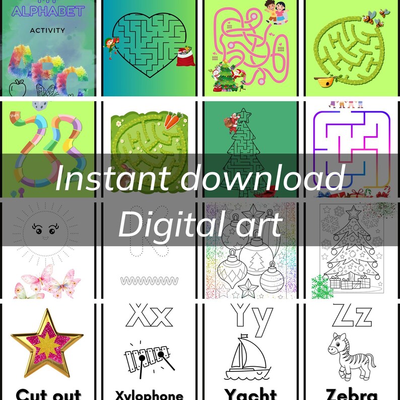 My Alphabet Activity Colorful Printable Learning for Letters X, Y & Z ...