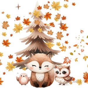 Baby Woodland Animals Clipart Bundle, Cute Nursery Art Bear, Fox ...