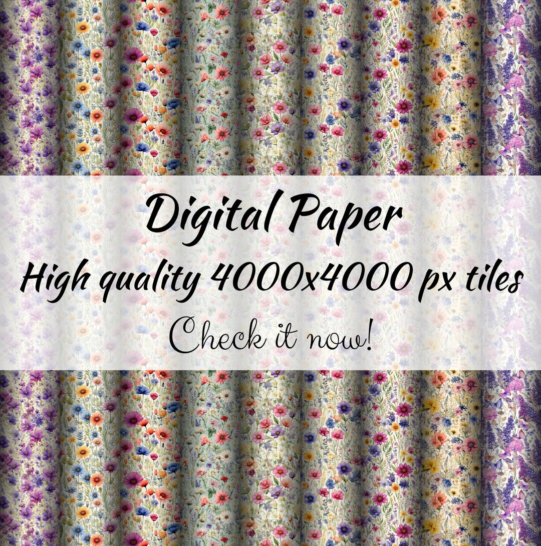 15 Vibrant Floral Seamless Pattern in Purple, Pink, and Blue Perfect ...