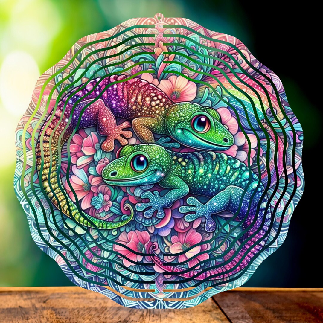 Lizard Mandala PNG, Rainbow Floral Wind Spinner (digital Art) - Etsy