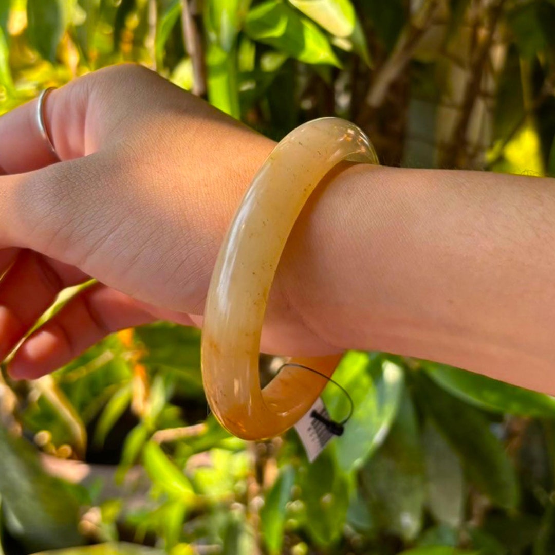 Natural Honey Brown Burmese Jadeite Bangle Bracelet (61.7mm) - Etsy