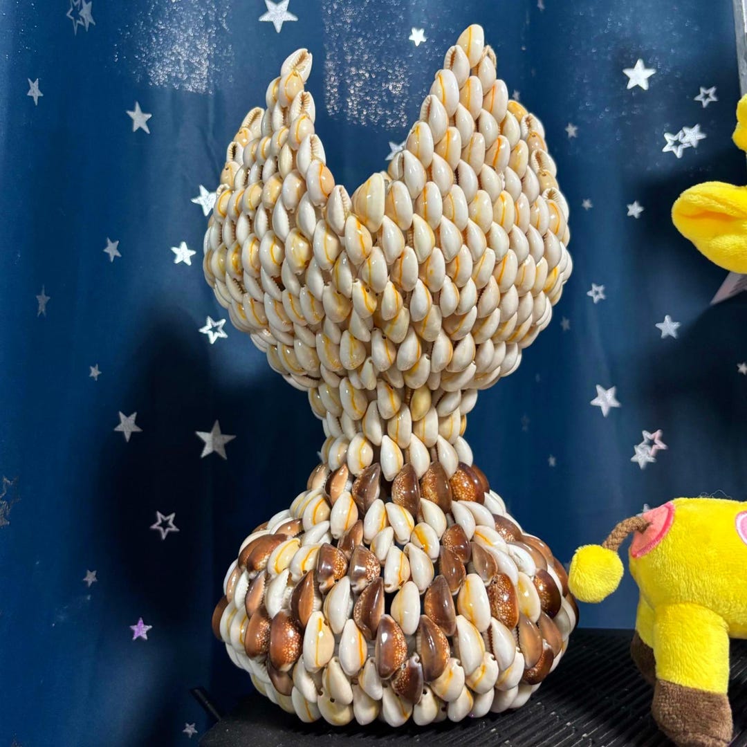 Vintage Cowrie Shell Vase Sculpture | 1970s Coastal Decor - Etsy