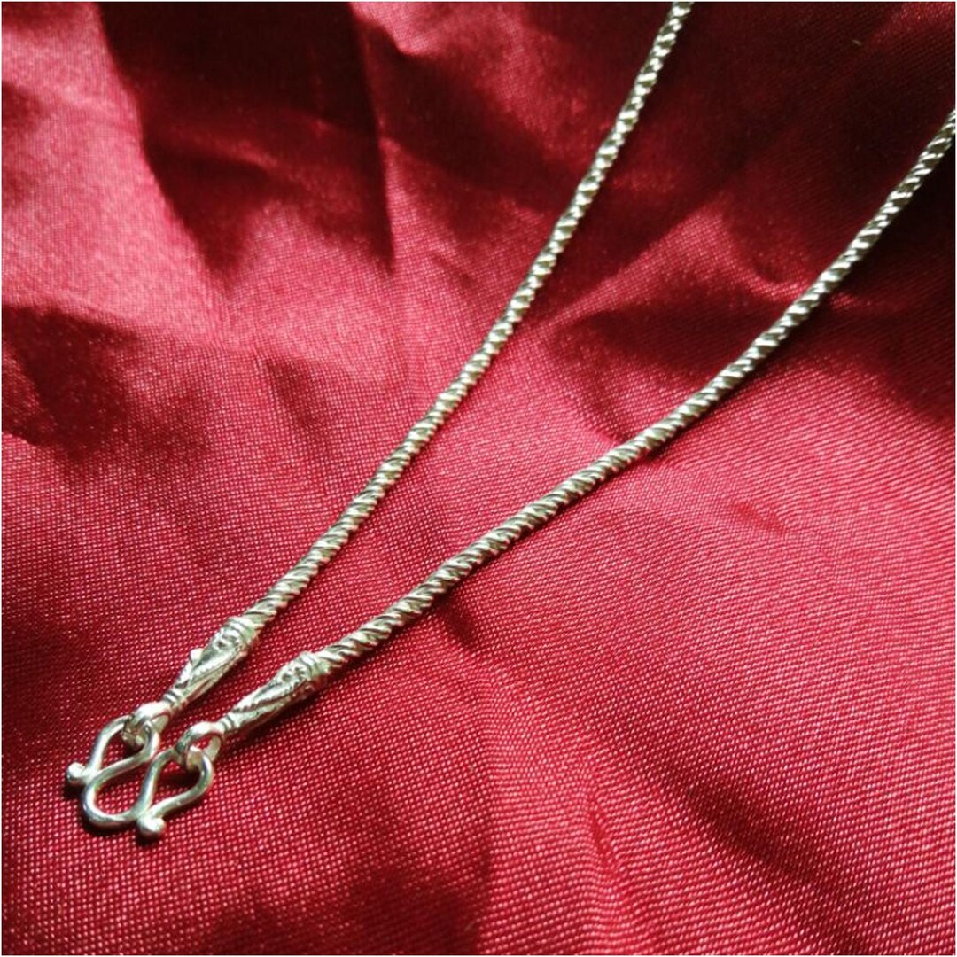 Beautiful Classic Chain Necklace 925 Silver Rope Vintage Style With ...