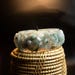 Hand-carved Jadeite Bangle: Burmese Moss-in-snow Floral Cuff (61.5mm ...