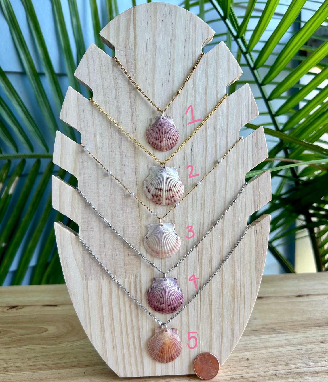Seashell Necklace Beach Jewelry Gulf Coast Real Scallop Shell Custom ...