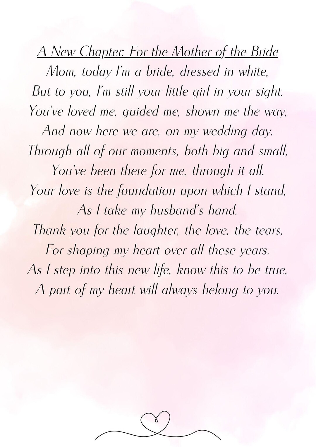 Heartfelt Poems Mother of the Bride Gift - Etsy