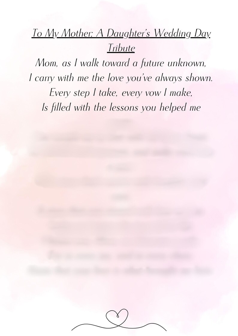 Heartfelt Poems Mother of the Bride Gift - Etsy