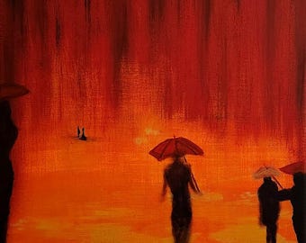 Sitting Lady, Original Acrylic Painting - Etsy