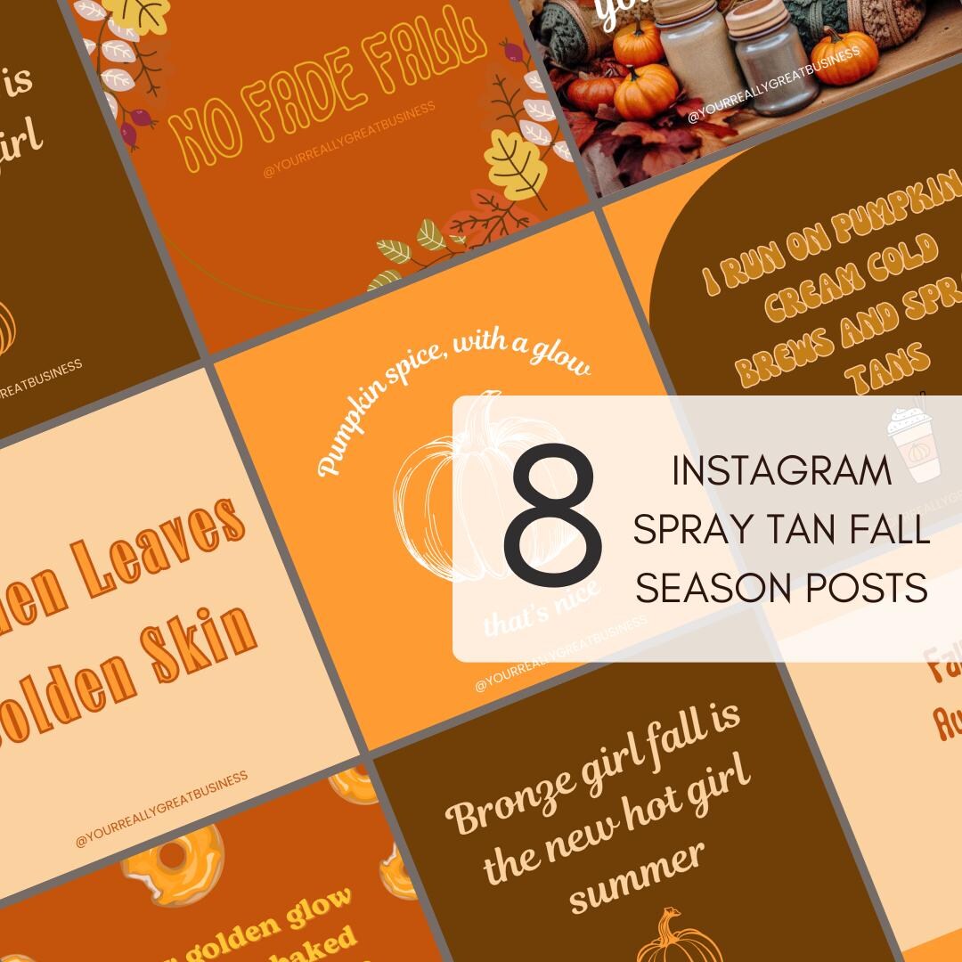 Fall Spray Tan Quote Graphics Canva Templates for Social Media Autumn ...