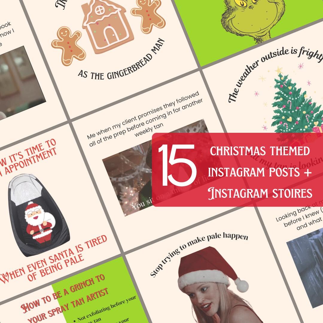Funny Christmas Spray Tan Canva Template | Holiday Marketing Content ...