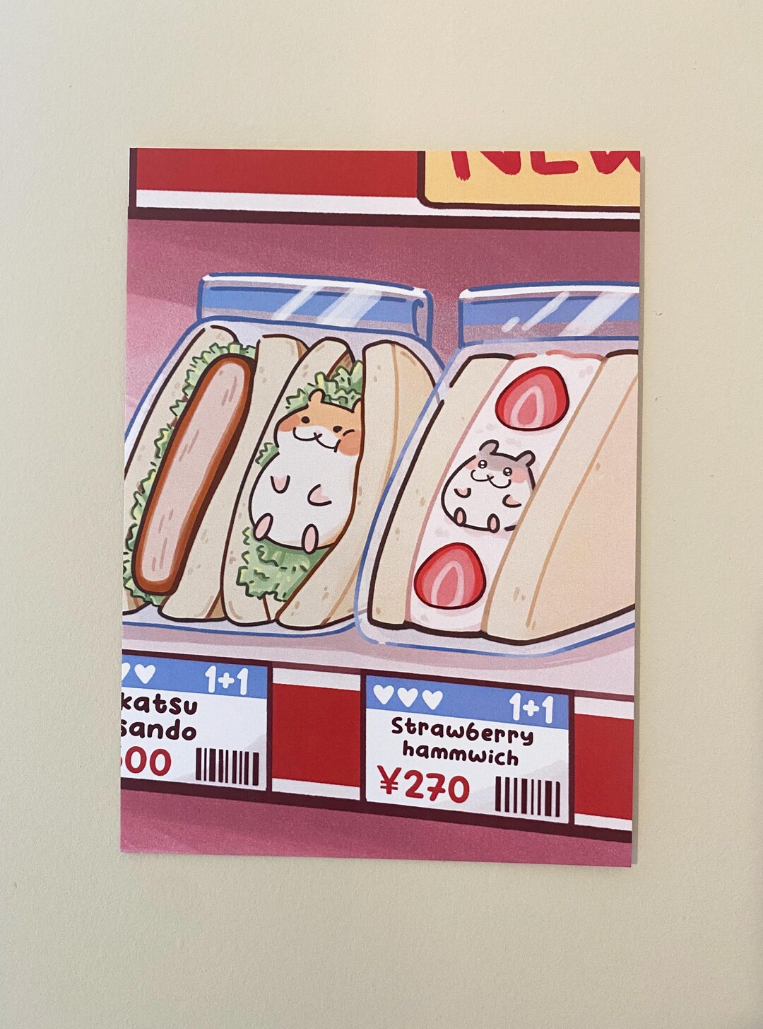 Convenience Store Hamster Sandwiches Art Print | Aesthetic Cute Wall ...