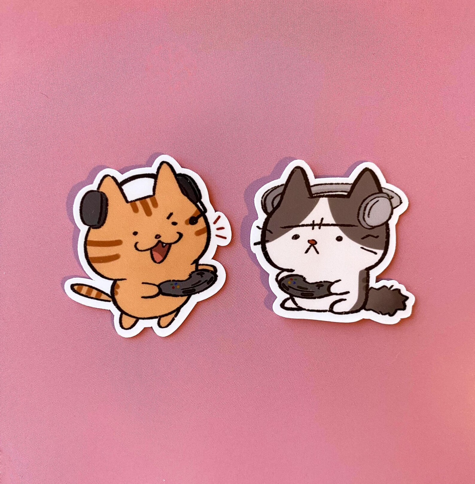 Gamer Cats Sticker | Gaming Duo, Cute Cats, Stationary, Journaling - Etsy