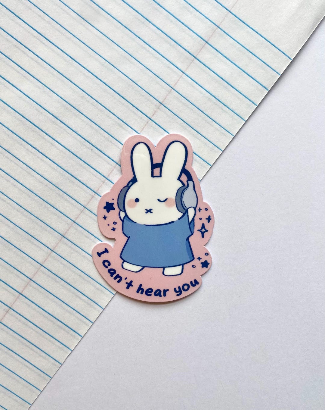 Bunny With Headphones Sticker | Cute, Funny Animal Sticker, Rabbit ...