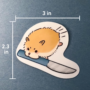 Grumpy Hamsters Stickers | Hamster With Knife Sticker, Flat Hamster ...