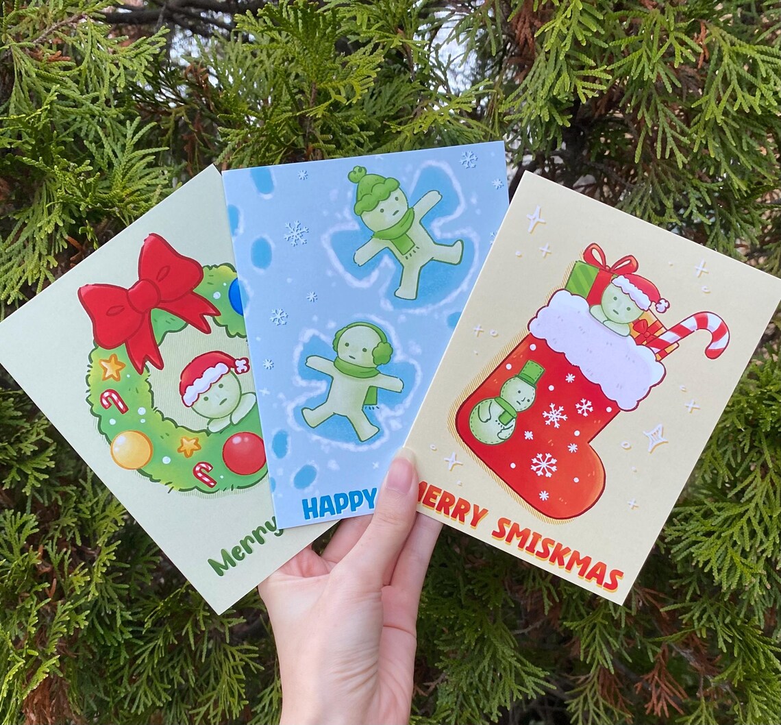 Holiday Smiski Greeting Card | Christmas Card, Card for Friends ...