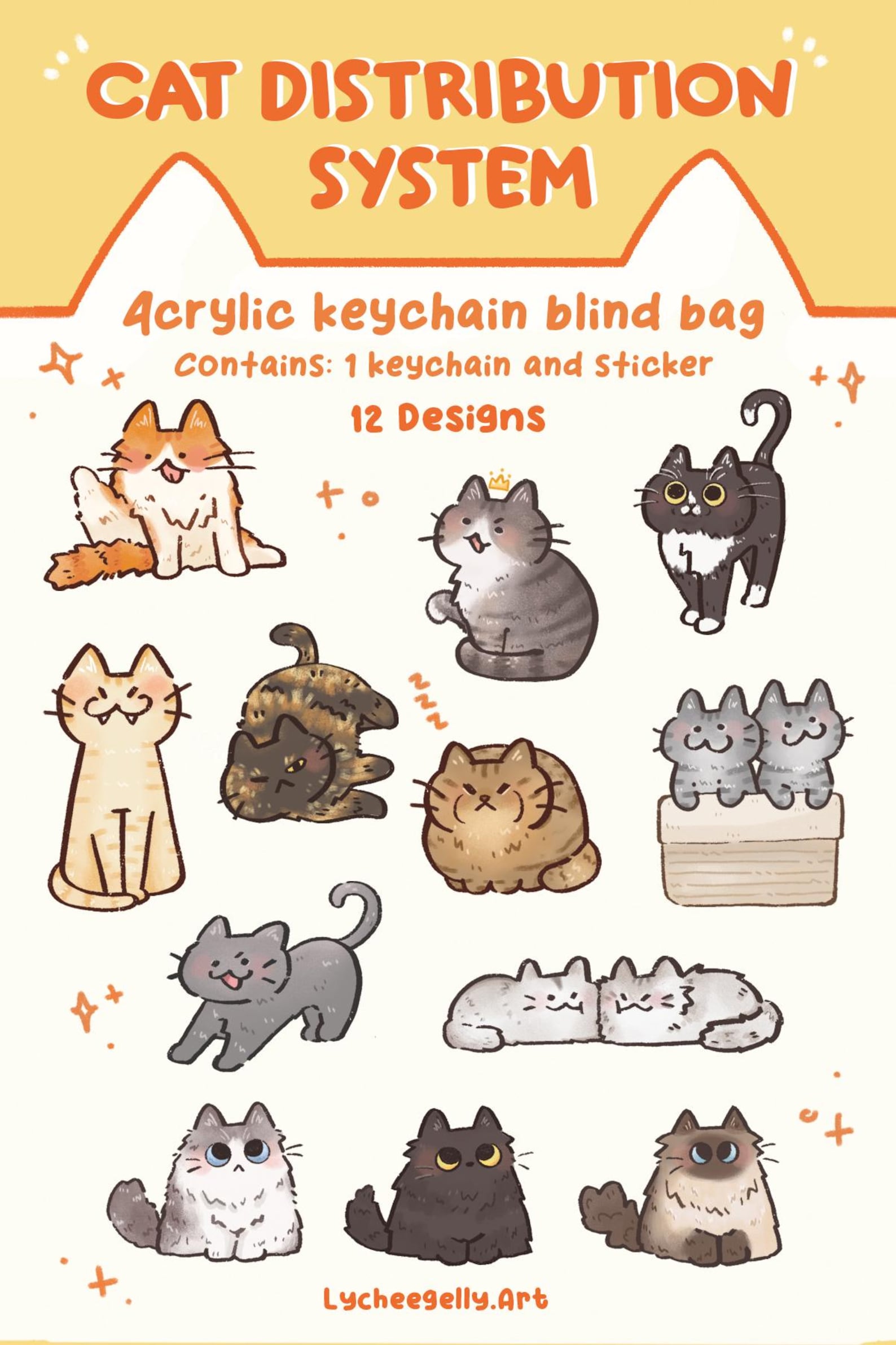 Cat Distribution System Blind Bag | Mystery Acrylic Keychain, Surprise ...