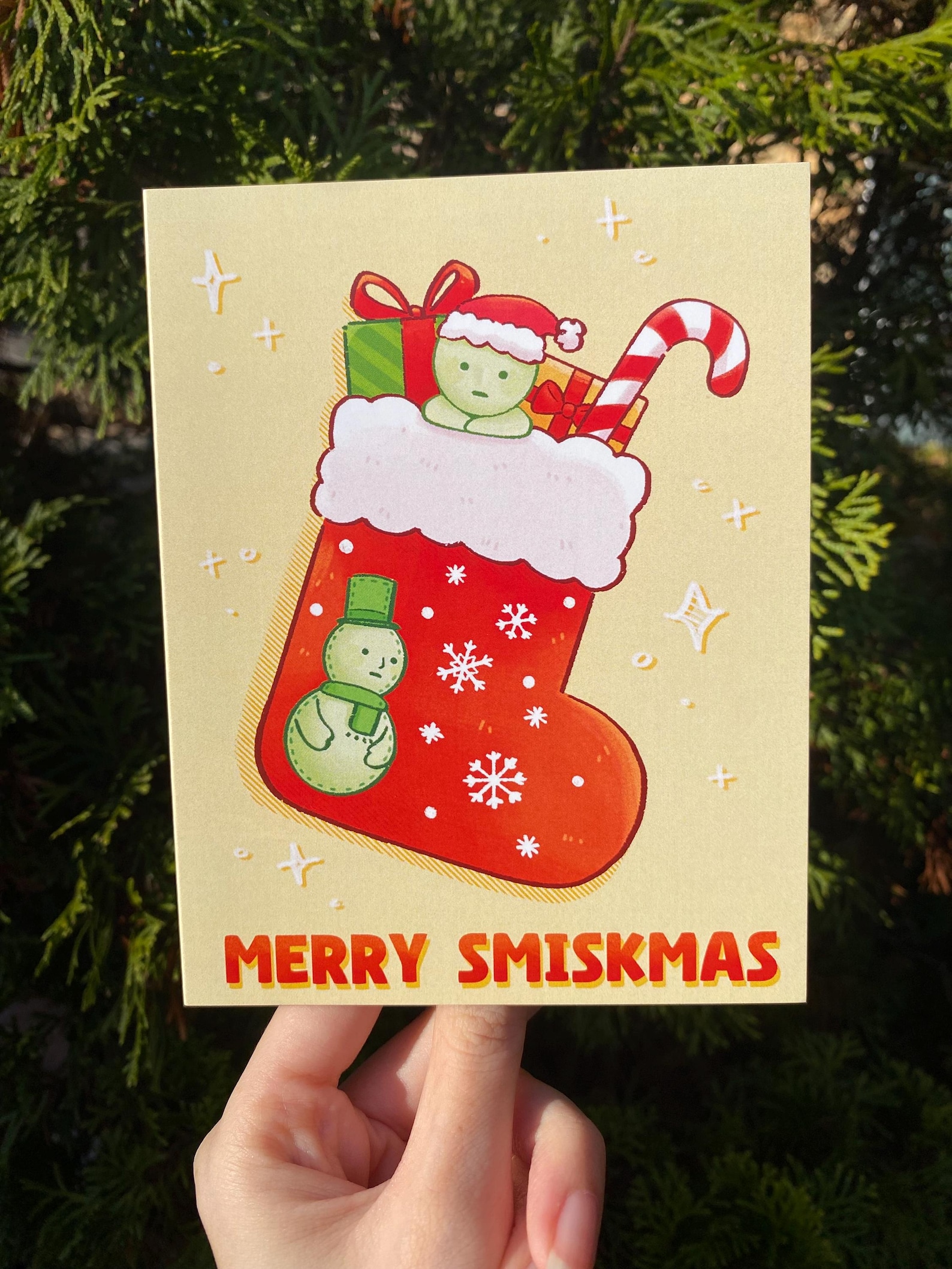 Holiday Smiski Greeting Card | Christmas Card, Card for Friends ...