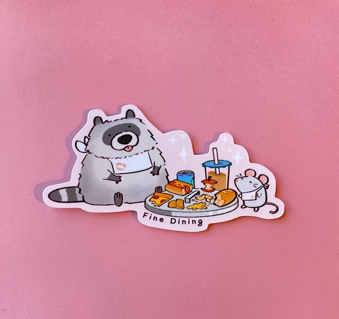 Fine Dining Raccoon and Rat Sticker | Stationary, Journaling, Laptop ...