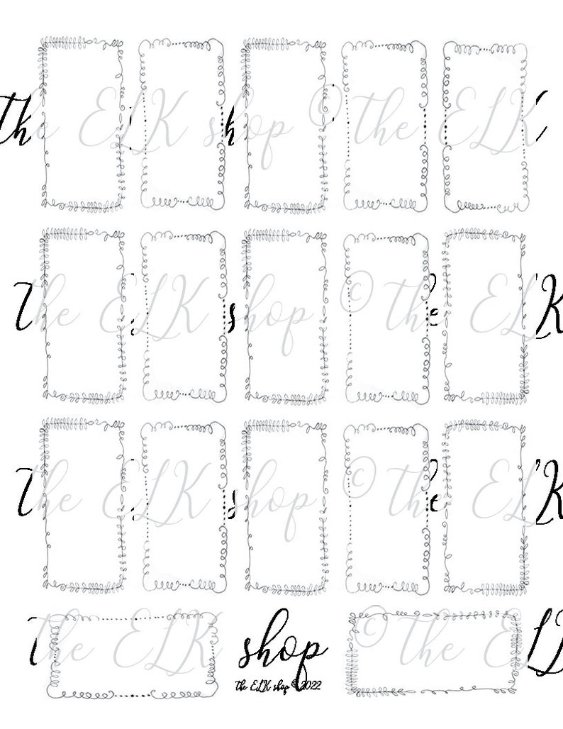 4 Designs - Hand Drawn Border Clip Art, Large and Small Frames, PDF and ...