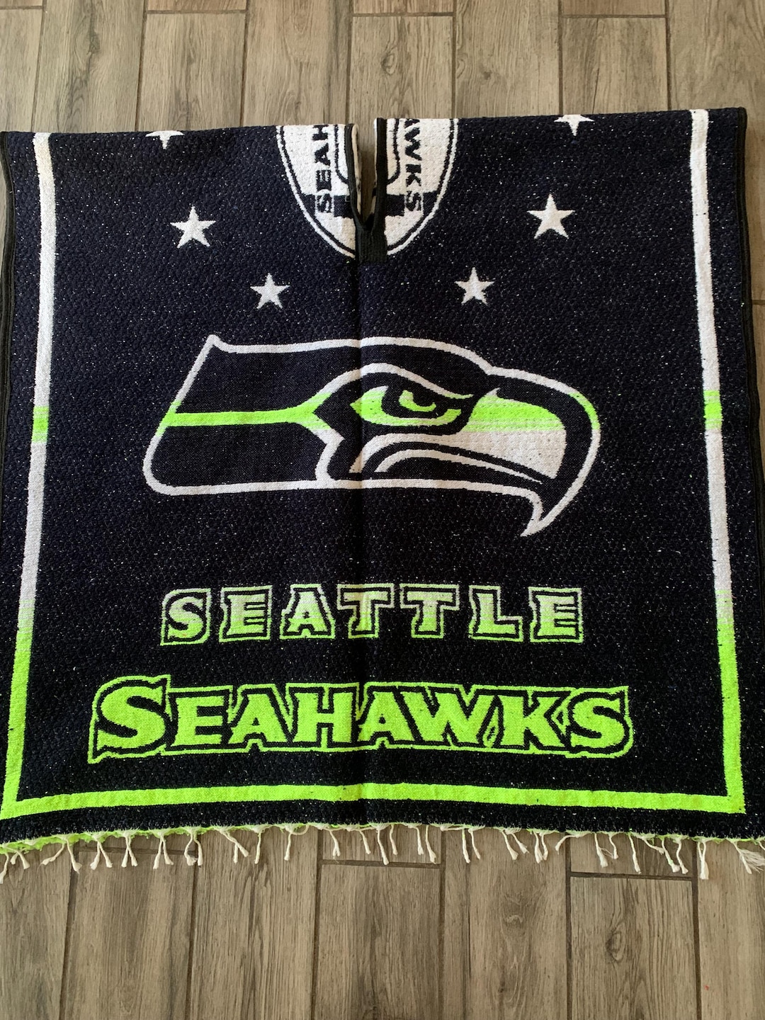 Seattle Seahawks Poncho Serape One Size Fits All. Super Warm and Thick ...