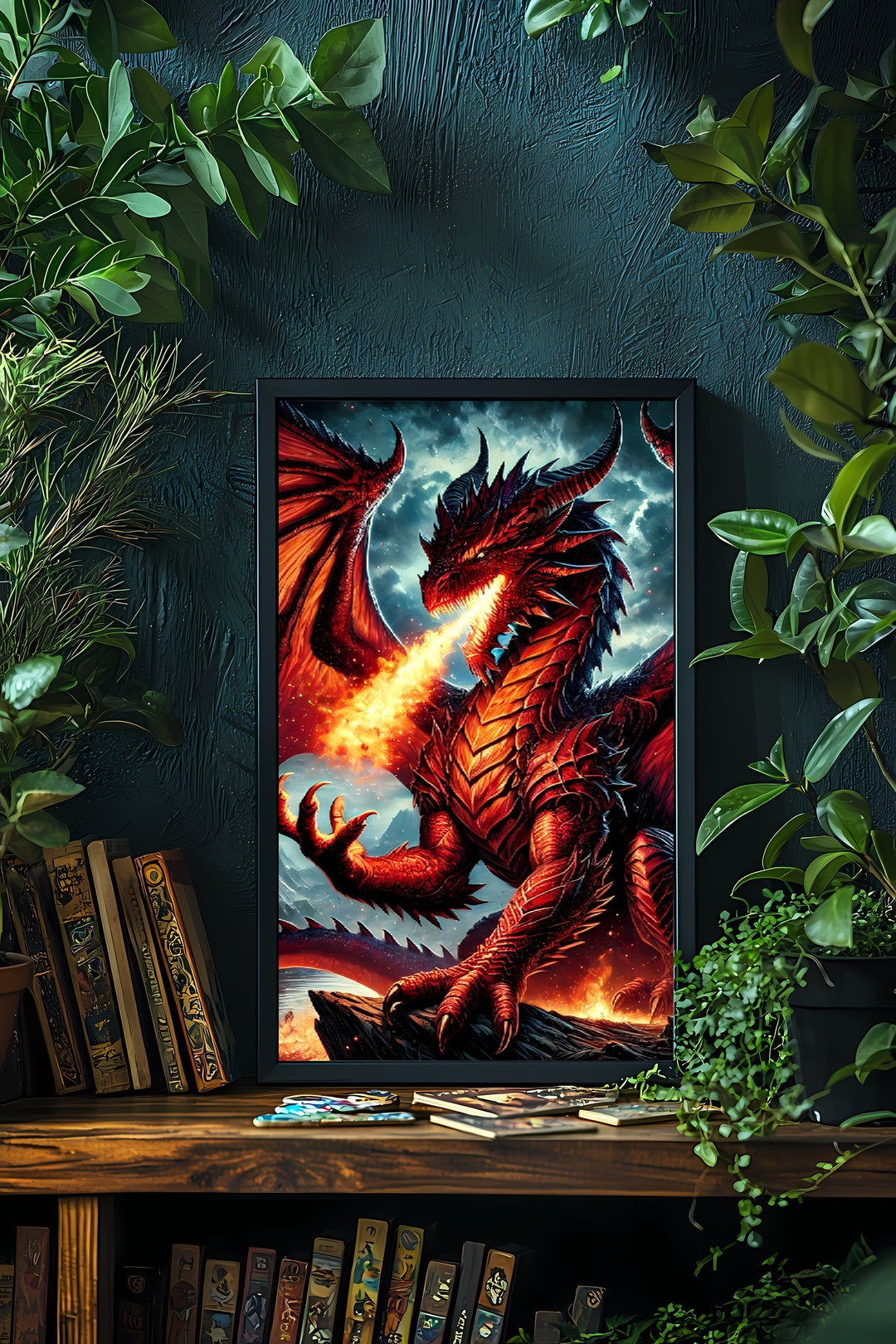 The Red Dragon - Wall Art - Etsy