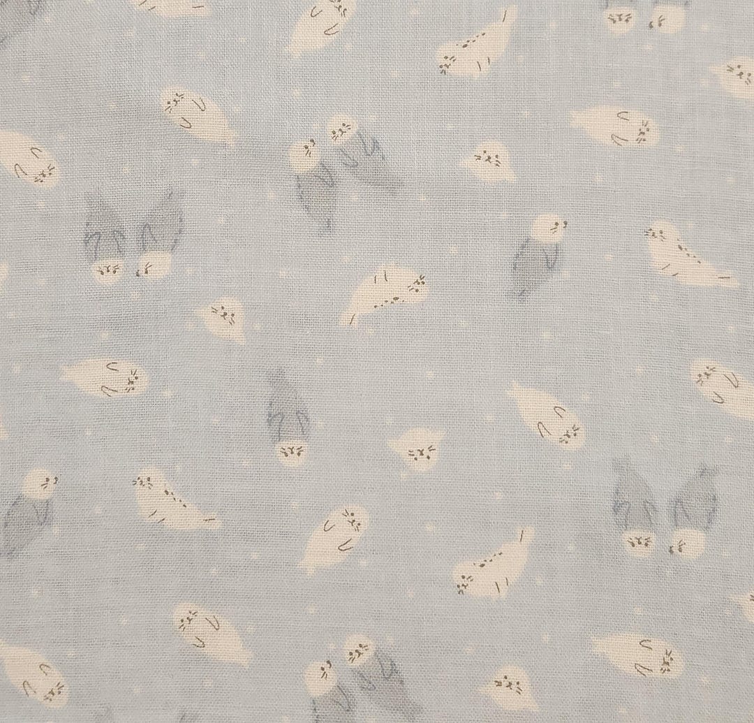 1 Yd 35" Cut, Handworks Fabric Homey Collection, Light Blue Double ...