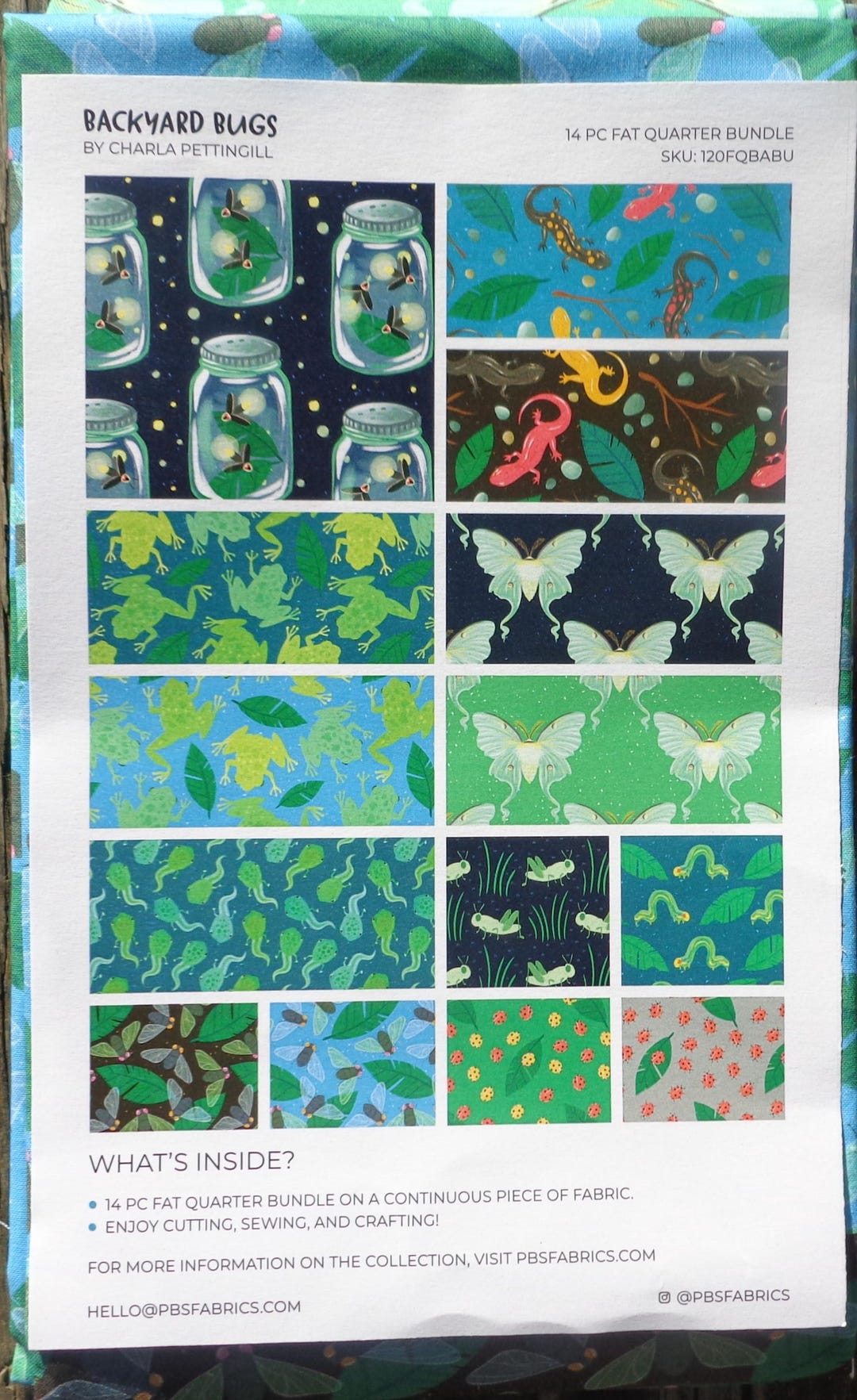 14 Piece Fat Quarter Bundle, Backyard Bugs by Paintbrush Studio. Bundle ...