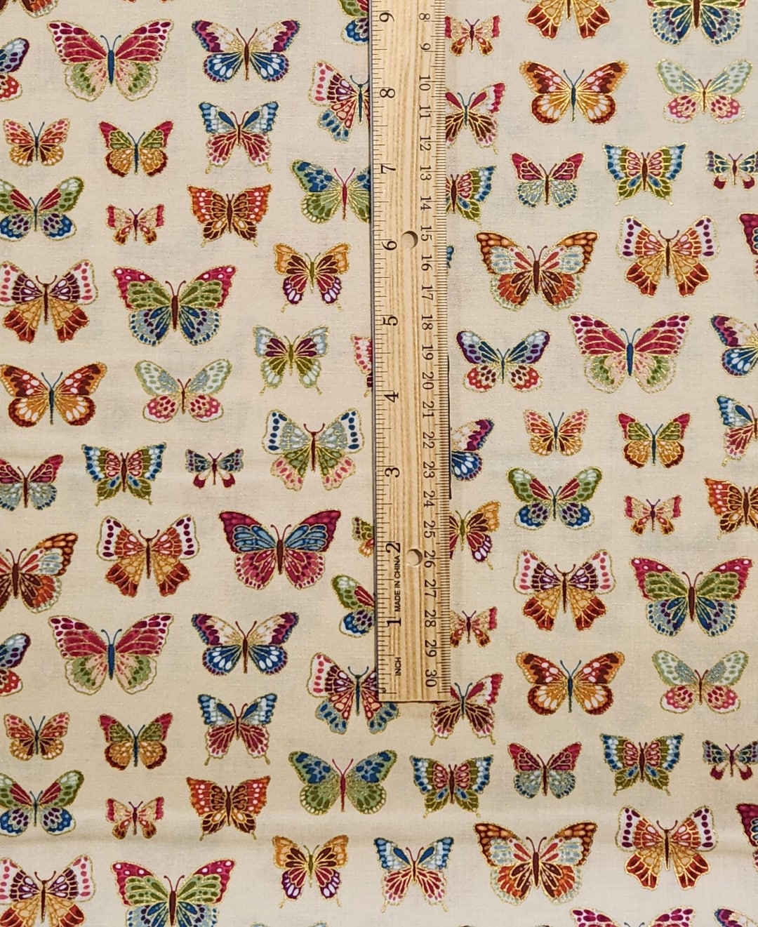 Cream Metallic Butterflies, Luxe Collection by Andover Fabrics - Etsy