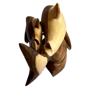 Small Double Shark Sculpture, Fish Statue, Ocean,animal,wood,carving ...