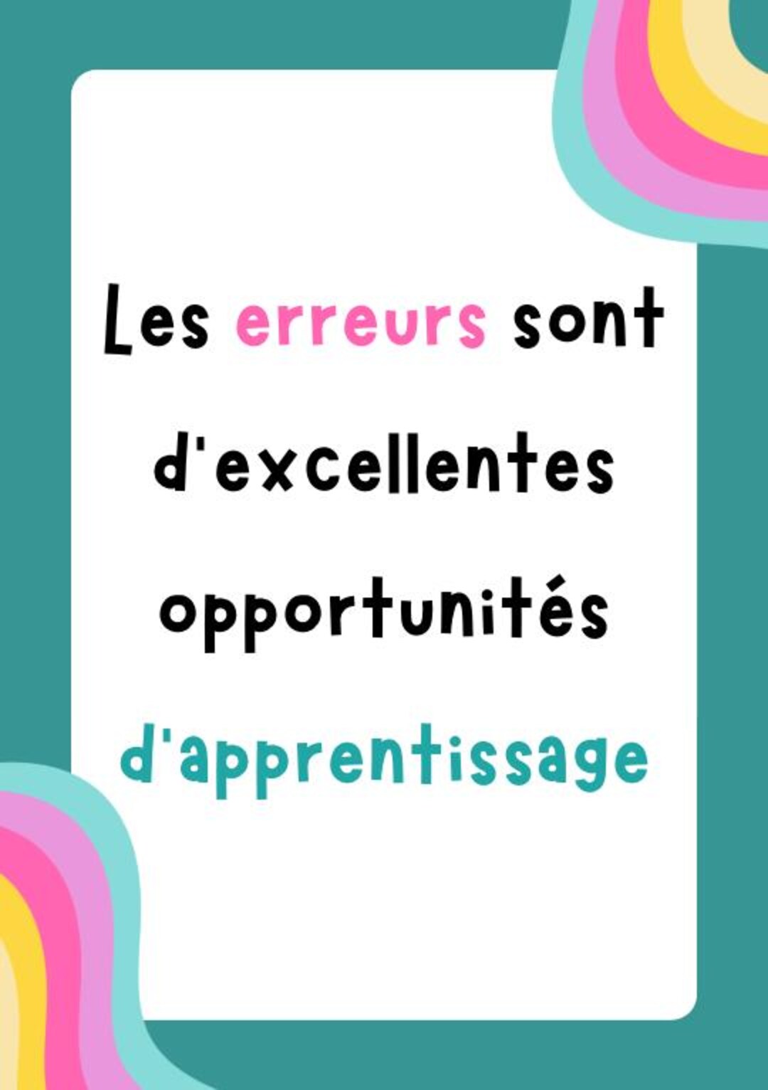 French Growth Mindset Posters - Etsy