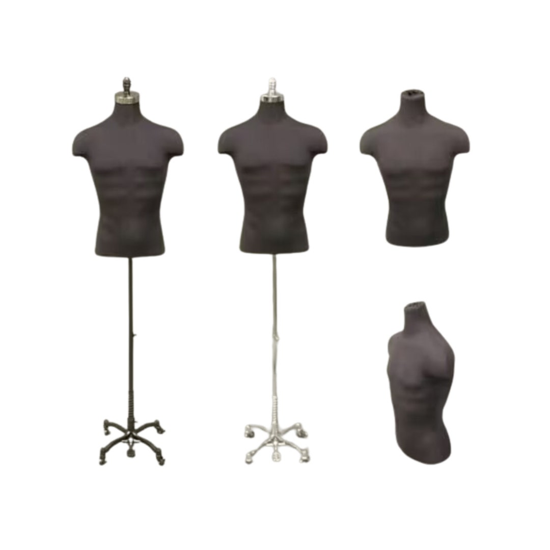Adult Male Black Dress Form Body Form Mannequin Torso With Shoulders ...