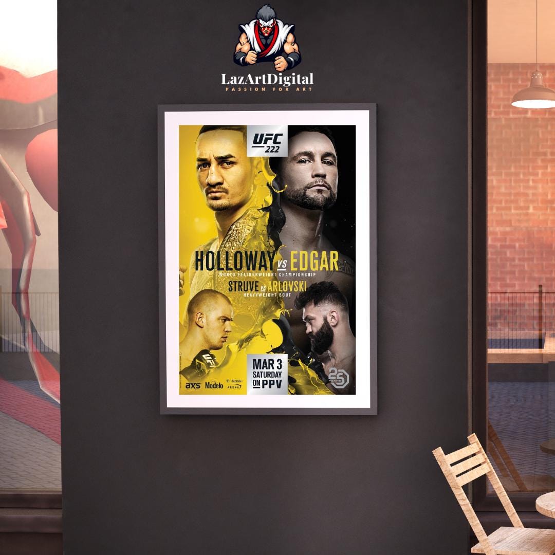 UFC 222 Holloway Vs. Edgar Fight Poster | Digital Download - Etsy