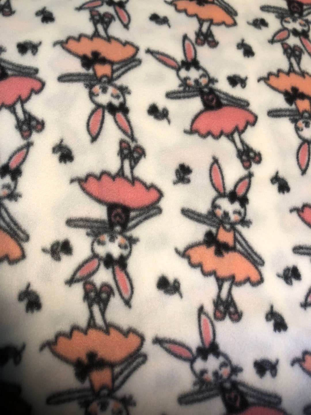 Ratoob Pink and Peach Bunny Ballerinas on White - Etsy