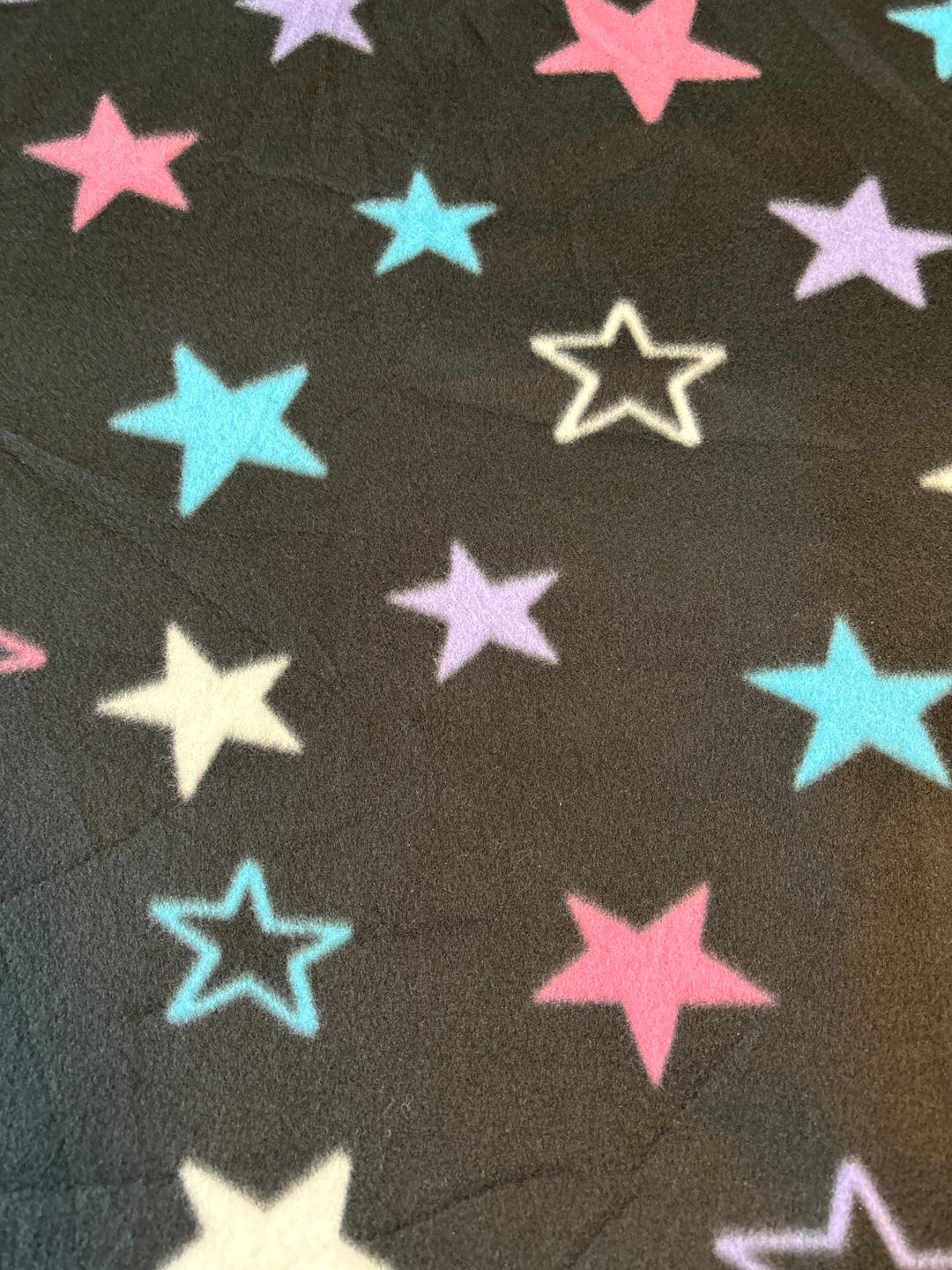 Ratoob, Pink Teal Lavendar White Stars on Black - Etsy