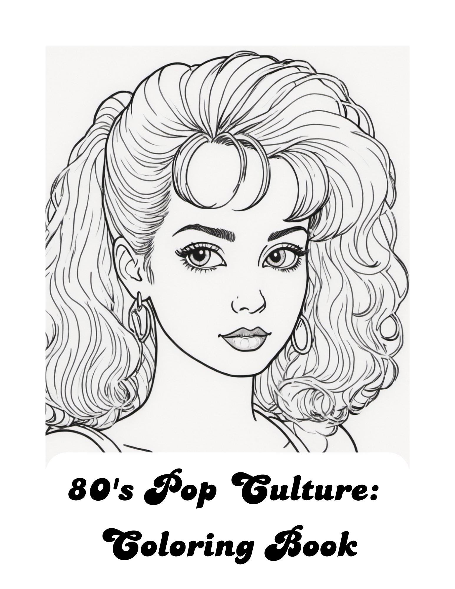 45-page Retro 80's Pop Culture Printable Coloring Book – Fun ...