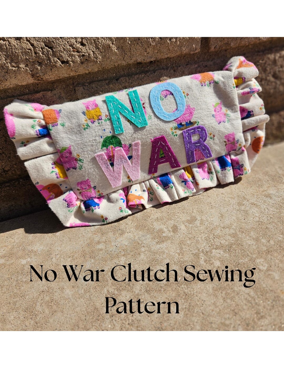 No Wars Clutch Sewing Pattern & Step-by-step PDF Tutorial – DIY Anti ...