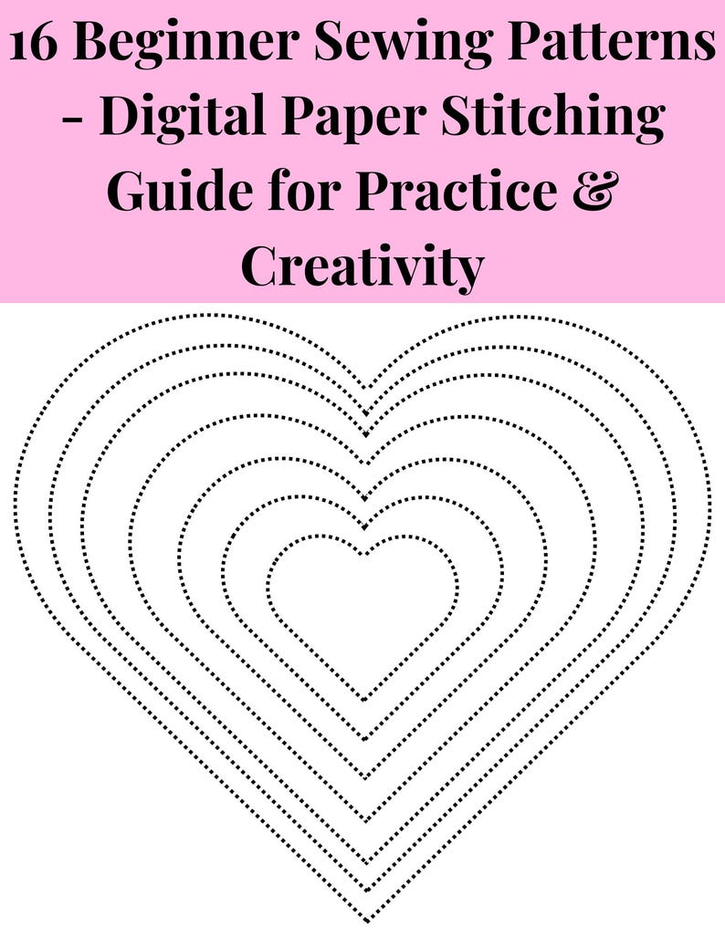 16 Beginner Sewing Patterns Digital Paper Stitching Guide for Practice ...