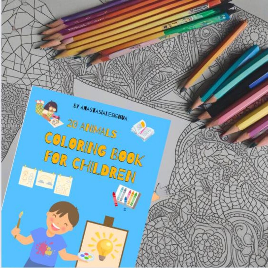 Coloring Book for Children, Drawing, Painting, Animals Book - Etsy
