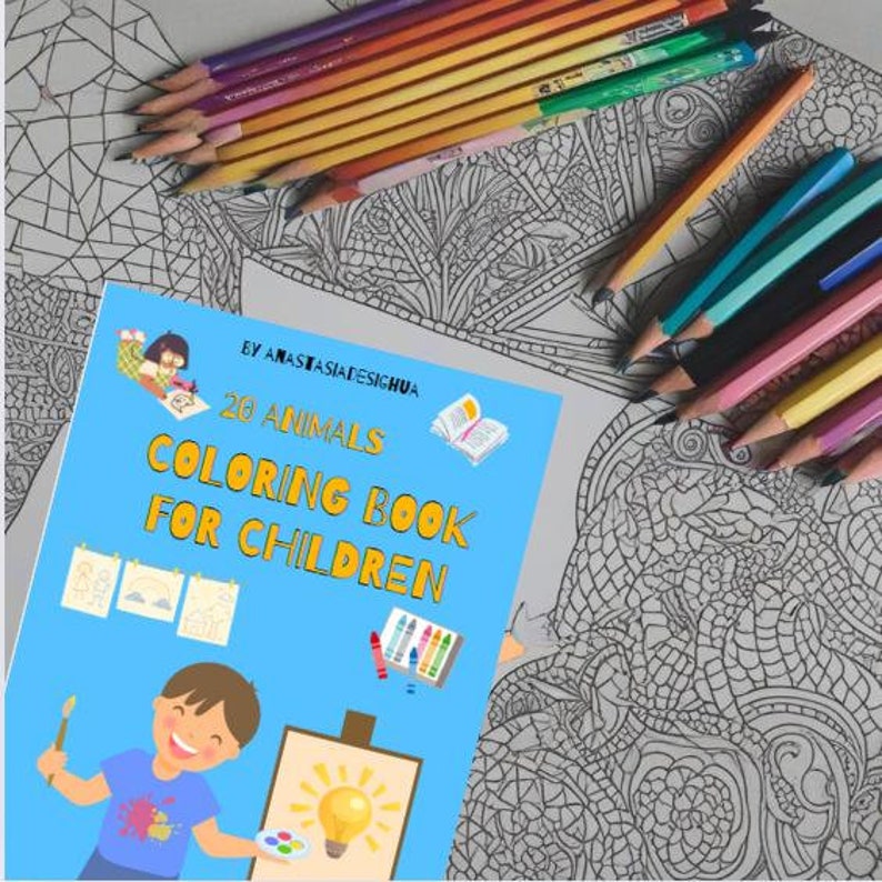 Coloring Book for Children, Drawing, Painting, Animals Book - Etsy