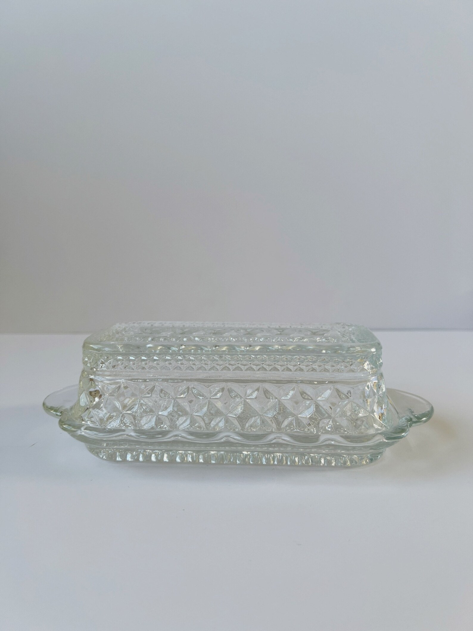 Vintage Pressed Glass Butter Dish With Lid - Etsy