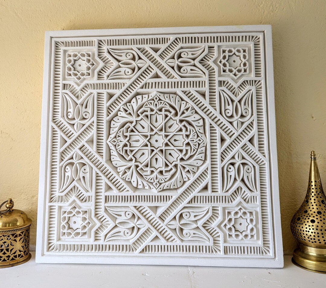 Hand-carved Plaster Wall Decor, Moroccan Interior Decoration Wall Art ...