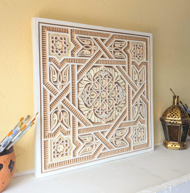 Hand-carved Plaster Wall Decor, Moroccan Interior Decoration Wall Art ...