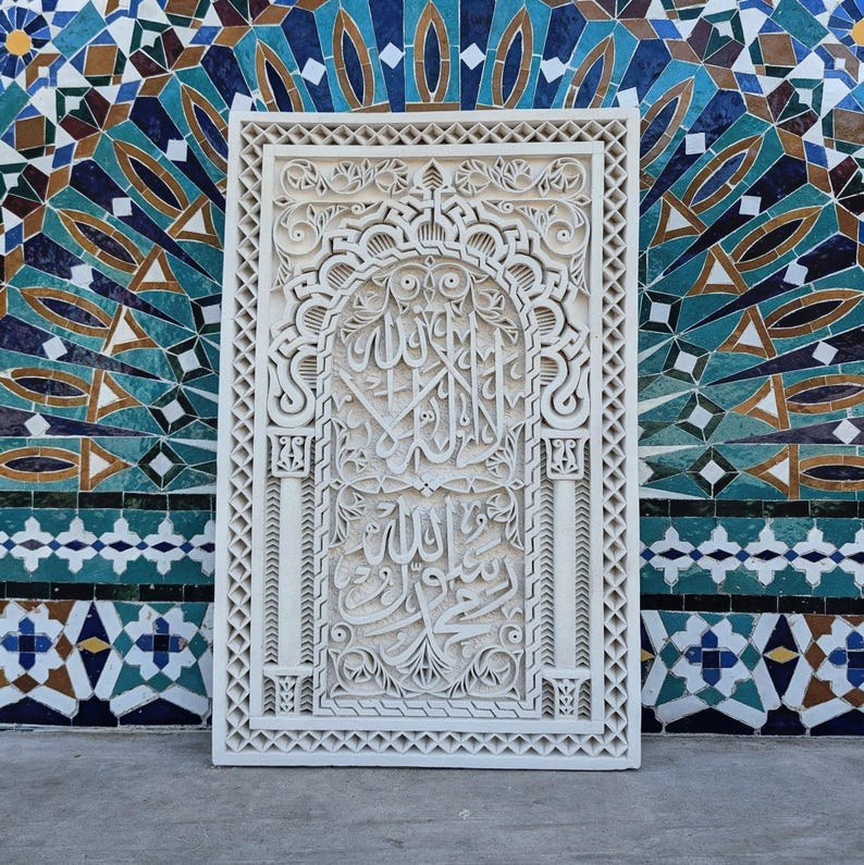 Arte mural de yeso tallado a mano de gran tamaño: decoración de arco ...