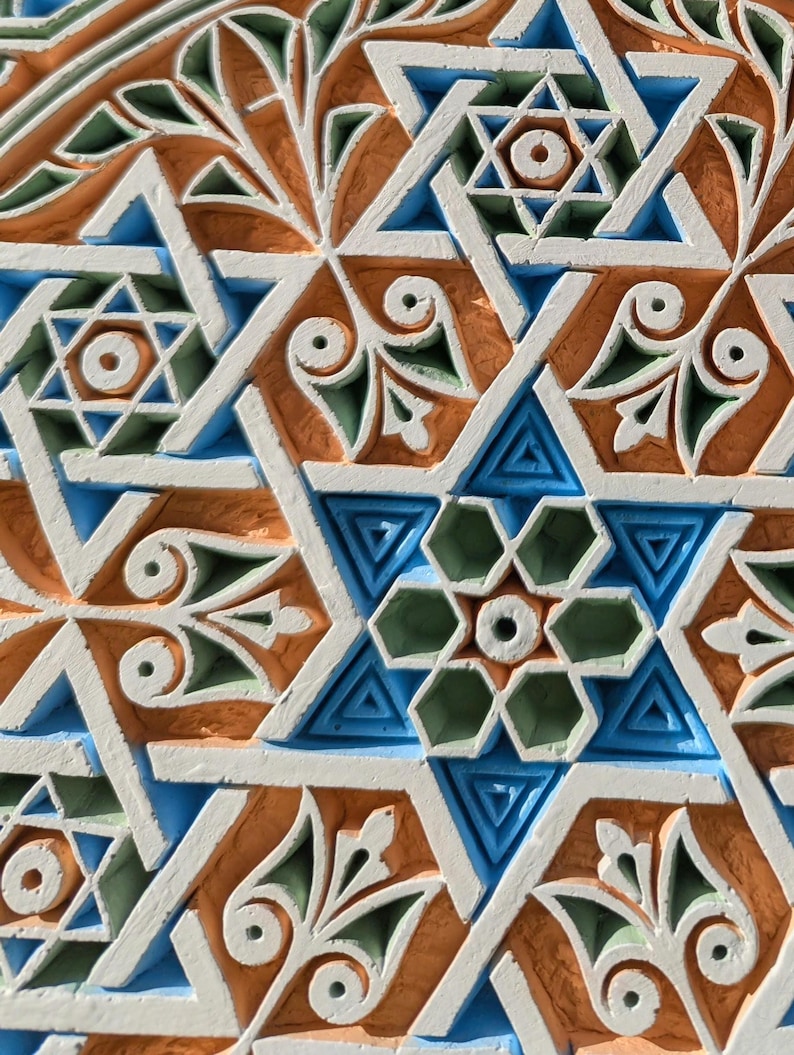 Seal of Solomon / Star of David Plaster Wall Art: Hand-carved ...
