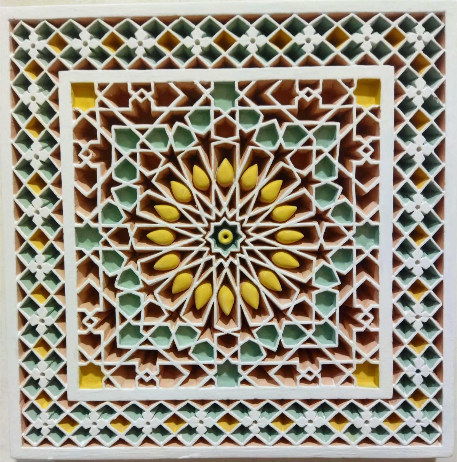 Moroccan Handmade Wall Art Decorative Hand Carved Plaster Plaque ...